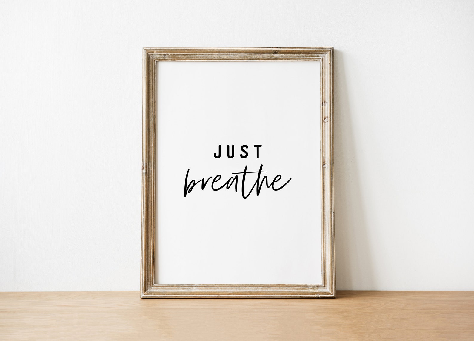 Just Breath Printable Sign Inspirational Quote Motivational - Etsy