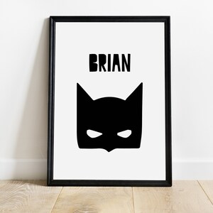 Custom Name Superhero Printable, Superhero Wall Art Nursery, Kids ...