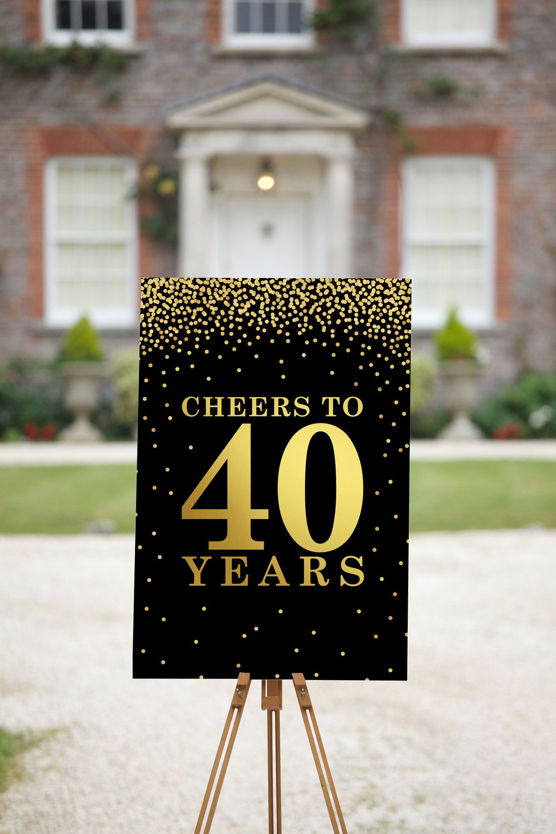 Cheers To 40 Years Printable 40th Birthday Decor Cheers To Etsy