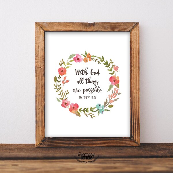 Matthew 19 26 - Etsy