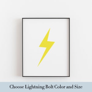 Custom Superhero Lightning Bolt Art Choose Color and Size - Etsy