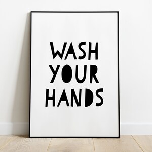 Kids Bathroom Decor, Bathroom Rules Sign, Wash Your Hands Flush the ...