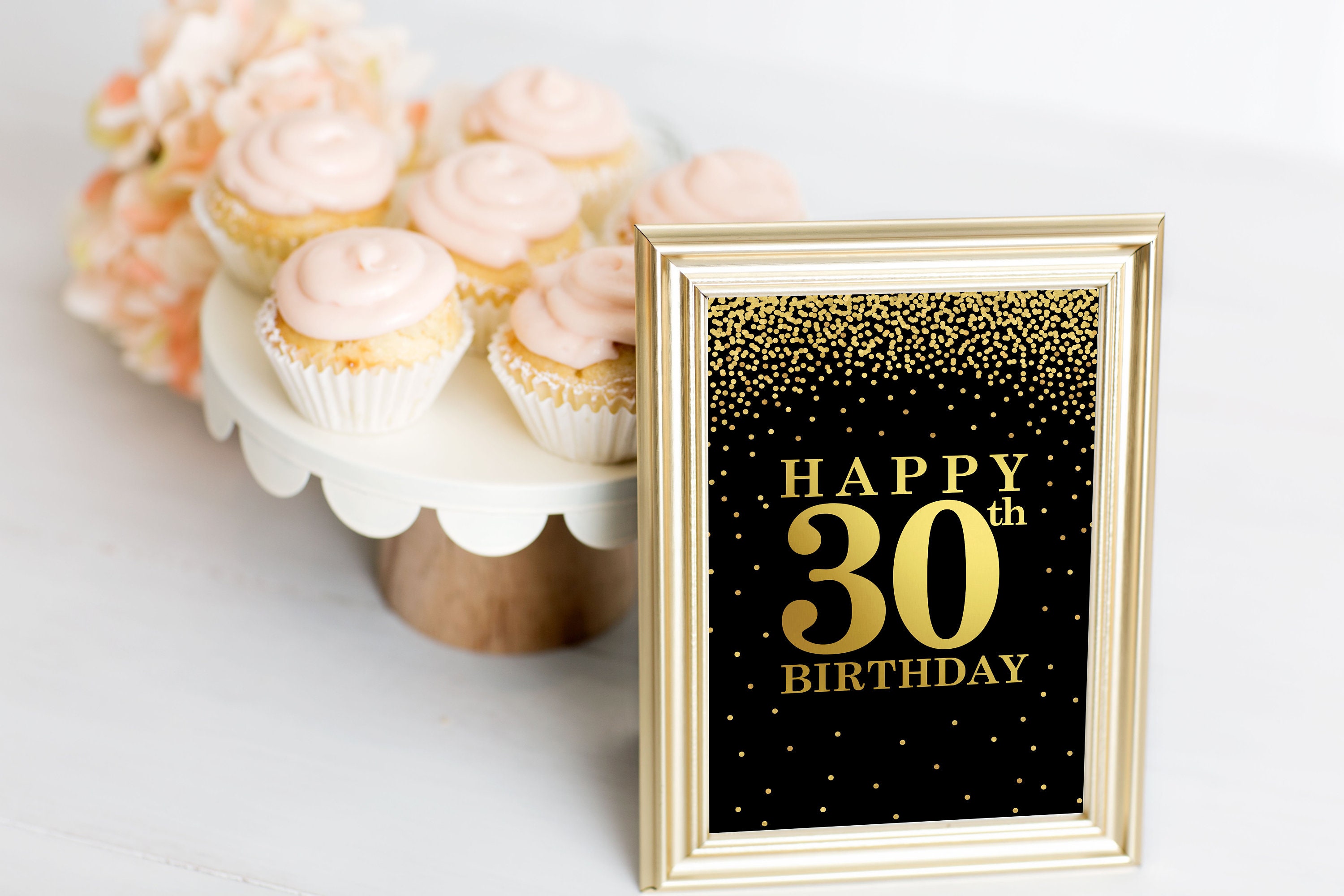 30th Birthday Sign Birthday for Him Birthday for Her Black | Etsy