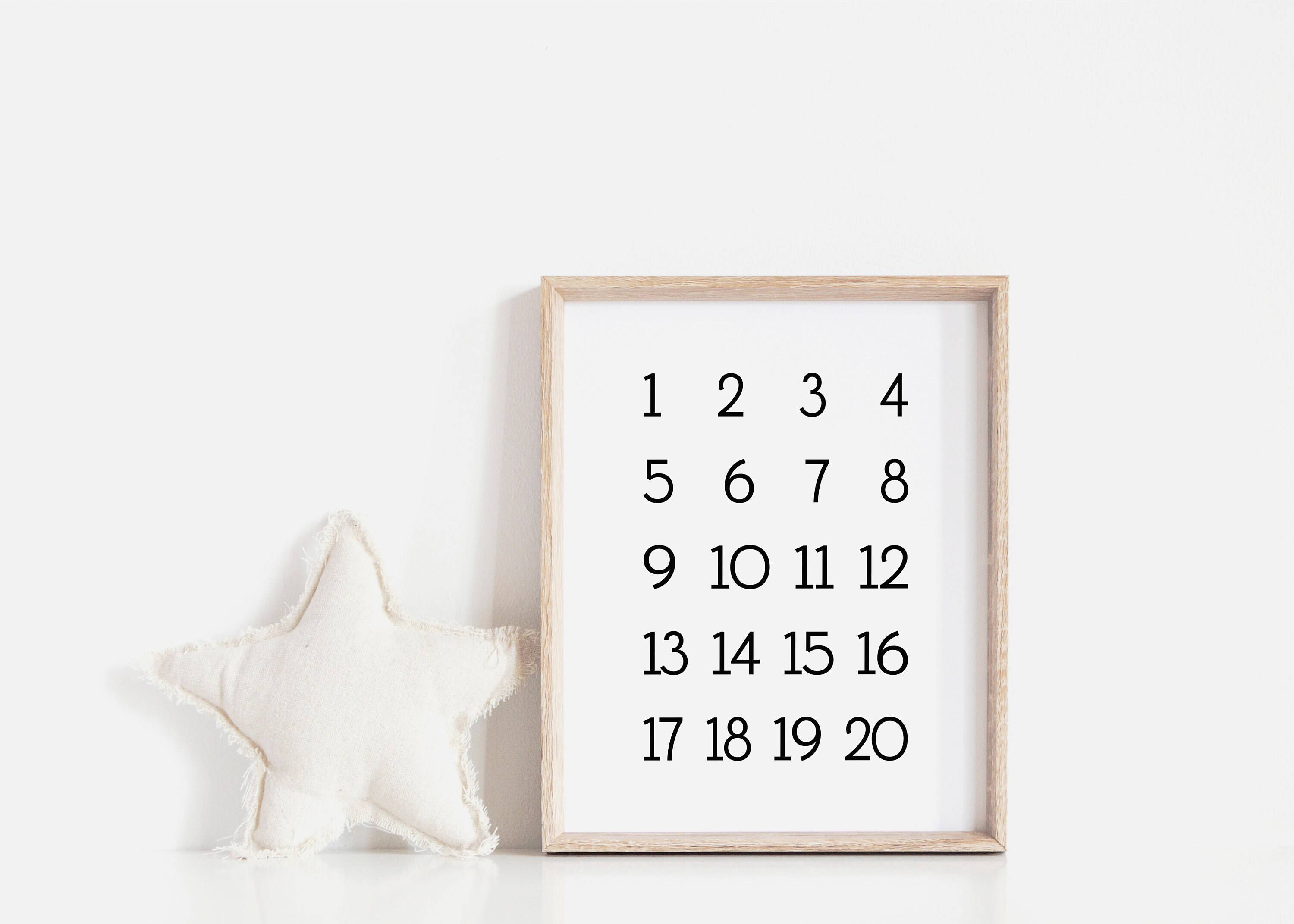 Modern Number Printable 1-20 Number Poster Minimalist | Etsy
