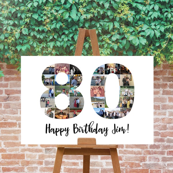 Welcome Sign With Photo for 80th Birthday - Etsy