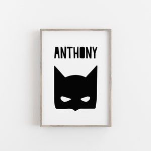 Custom Name Superhero Printable Superhero Wall Art Nursery - Etsy