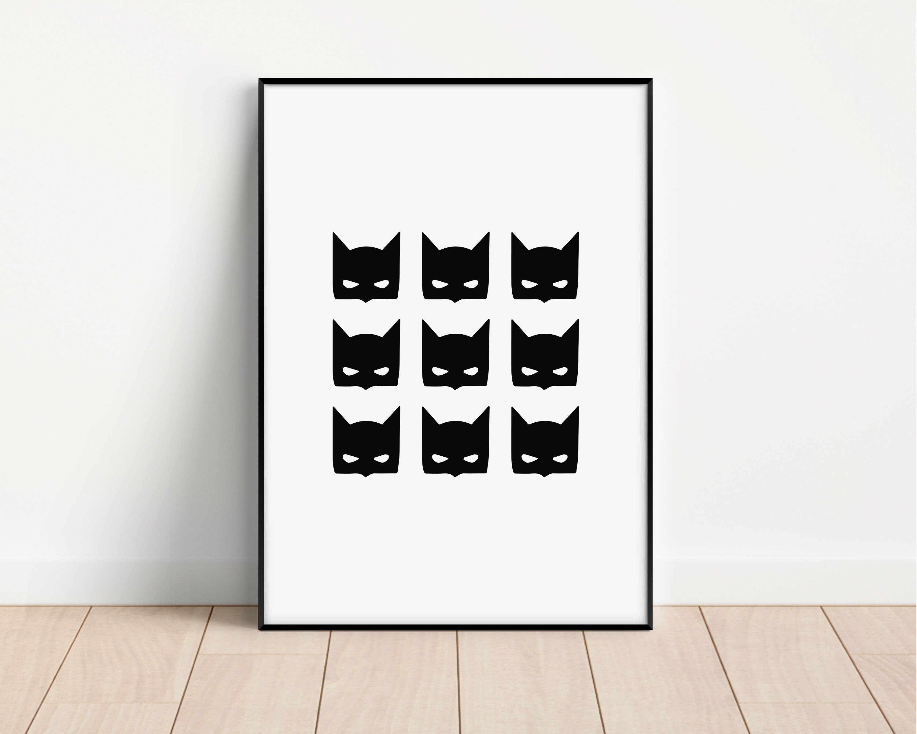 Superhero Mask Printable Superhero Wall Art Boys Room Decor | Etsy