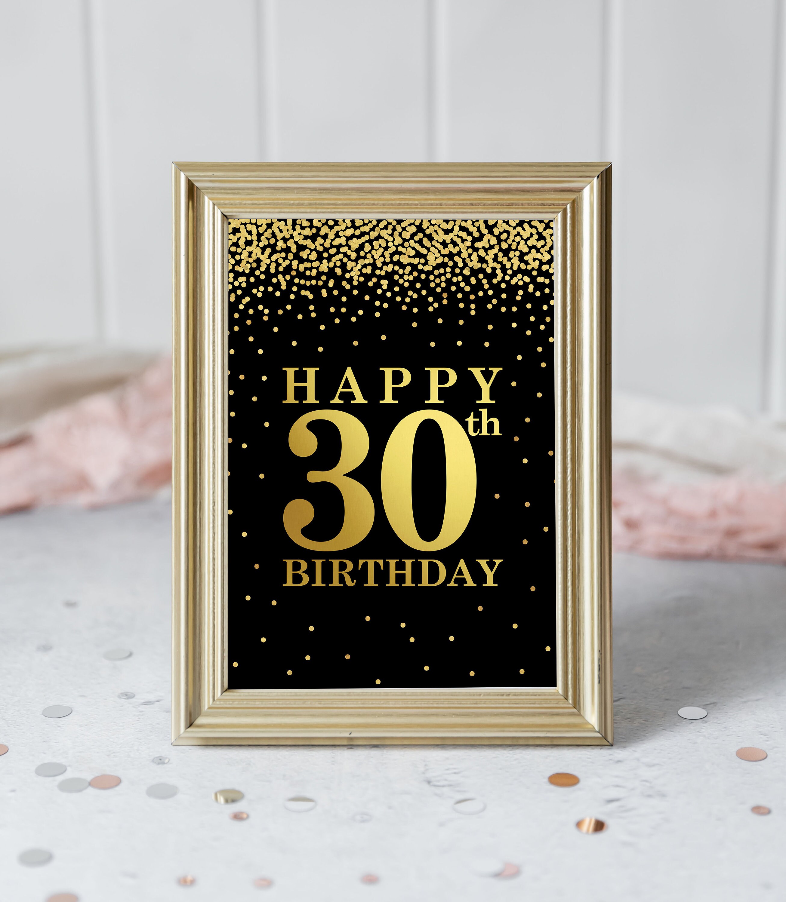 30th Birthday Sign Birthday for Him Birthday for Her Black | Etsy