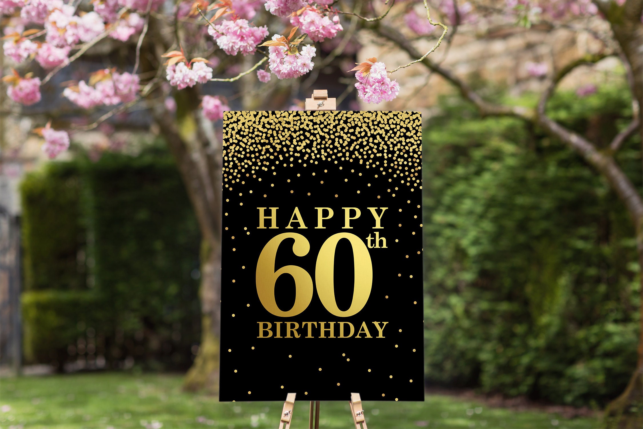 Happy 60th Birthday Sign Welcome Sign Party Decoration | Etsy