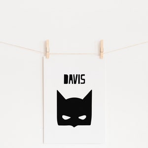 Custom Name Superhero Printable, Superhero Wall Art Nursery, Kids ...