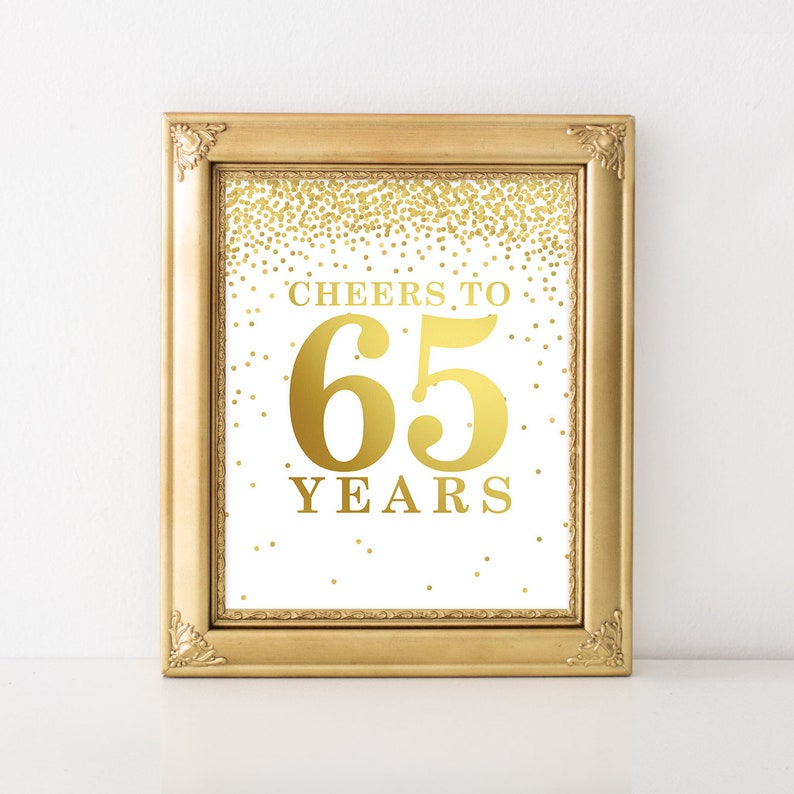 Cheers to 65 Years 65th Birthday Decor 65th Birthday Sign - Etsy