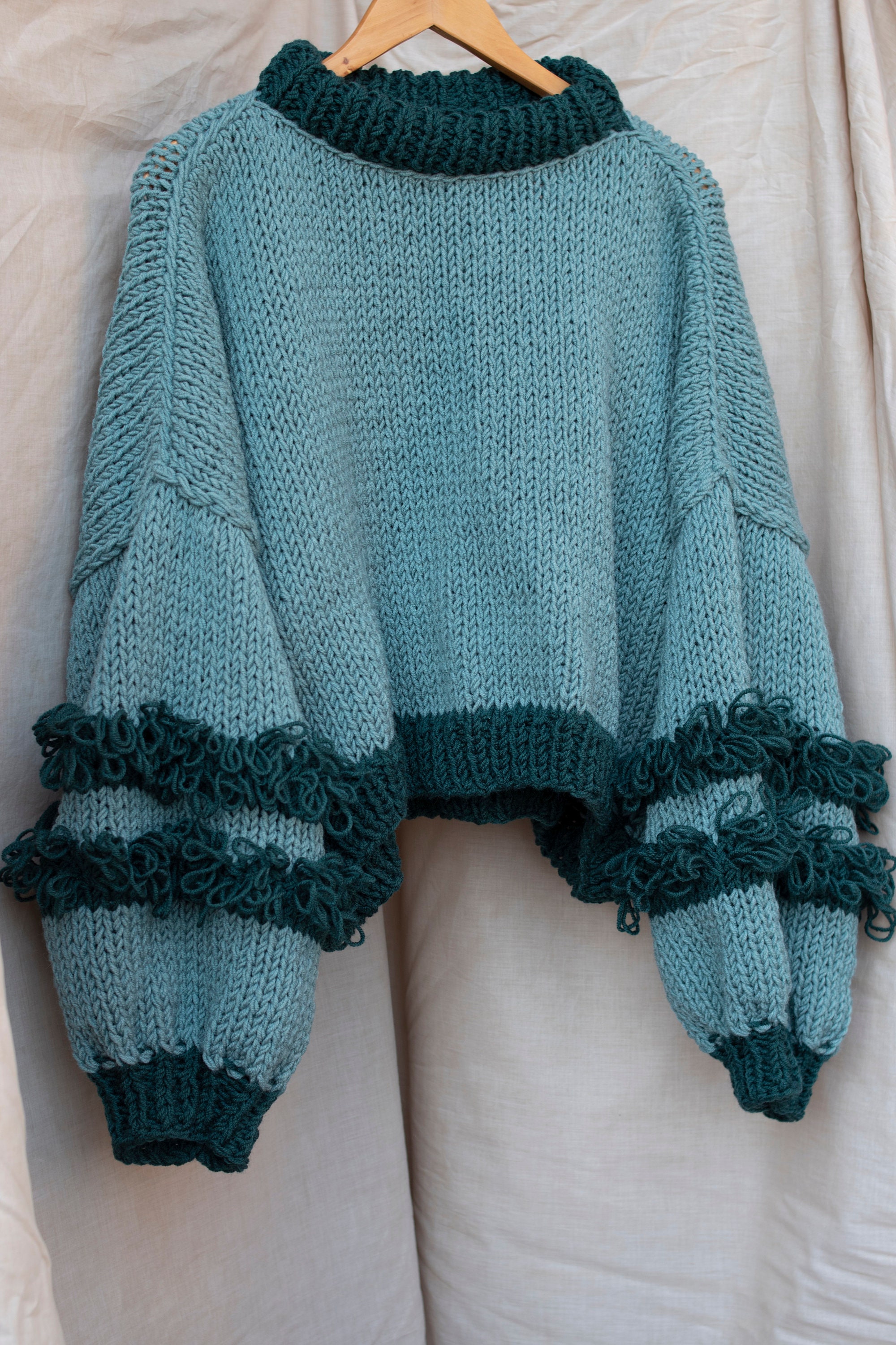 Hand Knit Chunky Sweater With Loopy Detailing. Oversize - Etsy