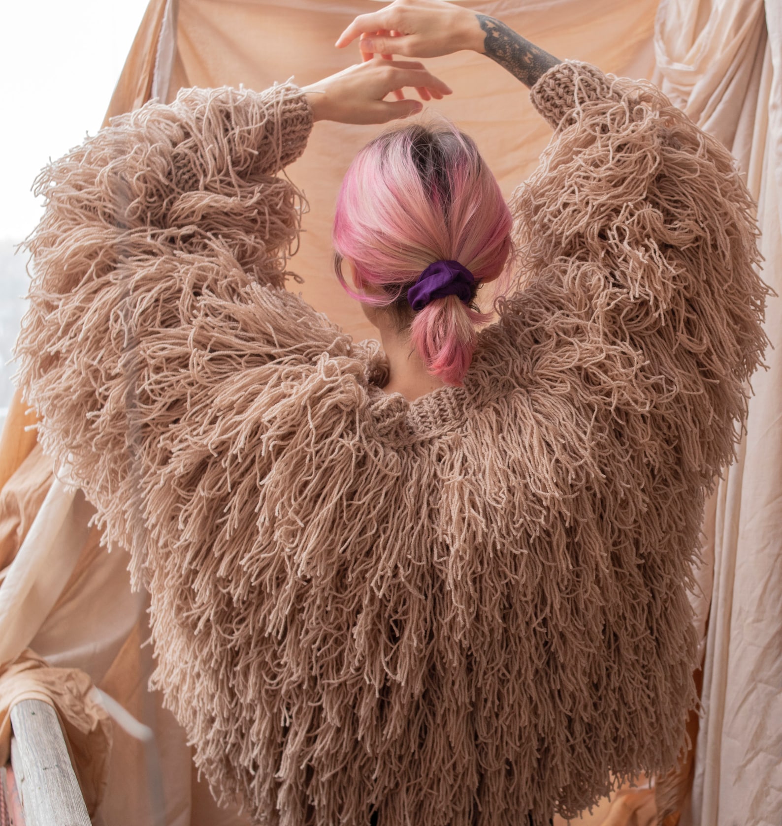 Huge Wool Shaggy Jacket. Boho Fringe Cardigan. Oversized | Etsy