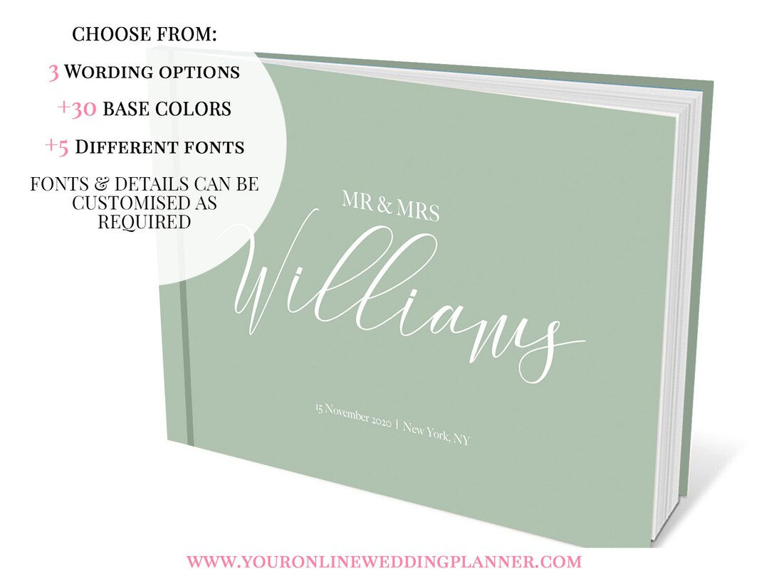 Personalized Guest Book, Custom Wedding Reception Guestbook, Wedding ...