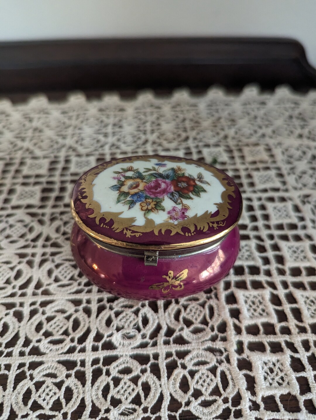 Vintage KPM Porcelain Floral Box Shabby Chic Decor - Etsy