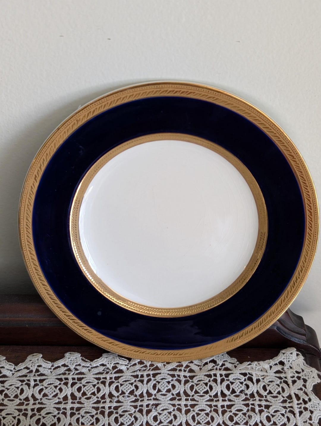 Antique Colfax Crown Ducal Cobalt Blue and Gold Set of Six Plates - Etsy