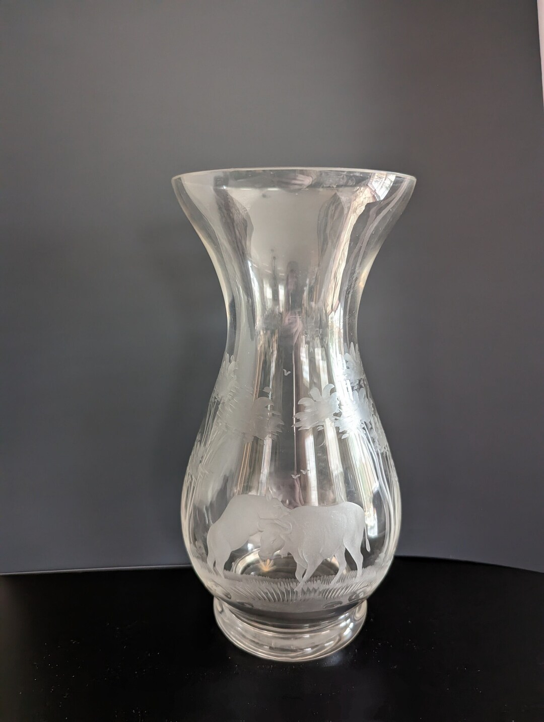 Rowland Ward Antique Glass Etched Vase Safari Animals - Etsy