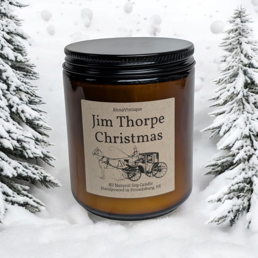 Vela navideña de Jim Thorpe, Pensilvania, 100% cera de soja natural ...