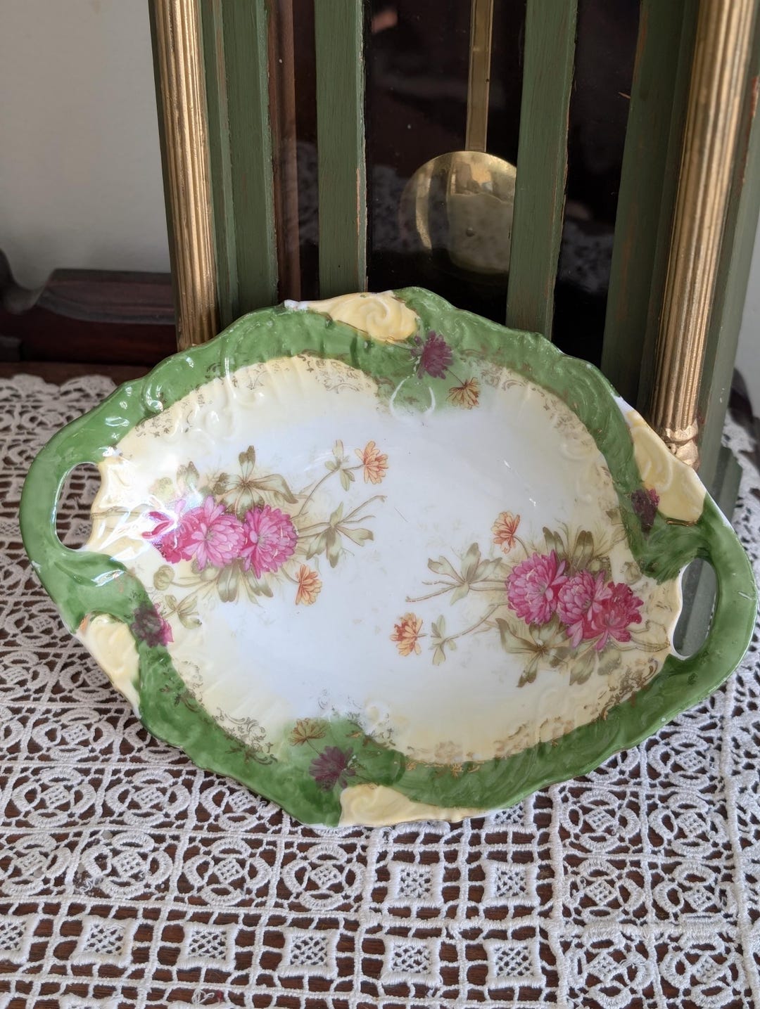 Vintage Victorian Floral Oval Bowl, Shabby Chic Decor (8x6) - Etsy
