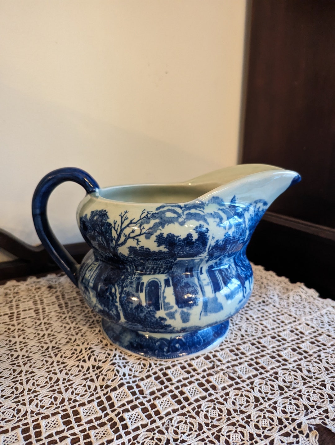 Victoria Ware Flow Blue Ironstone Antique Large Heavy Lovely Pitcher - Etsy