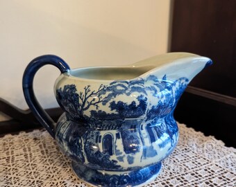 Antique Flow Blue Ironstone Victoria Ware Pitcher A6269 - Etsy