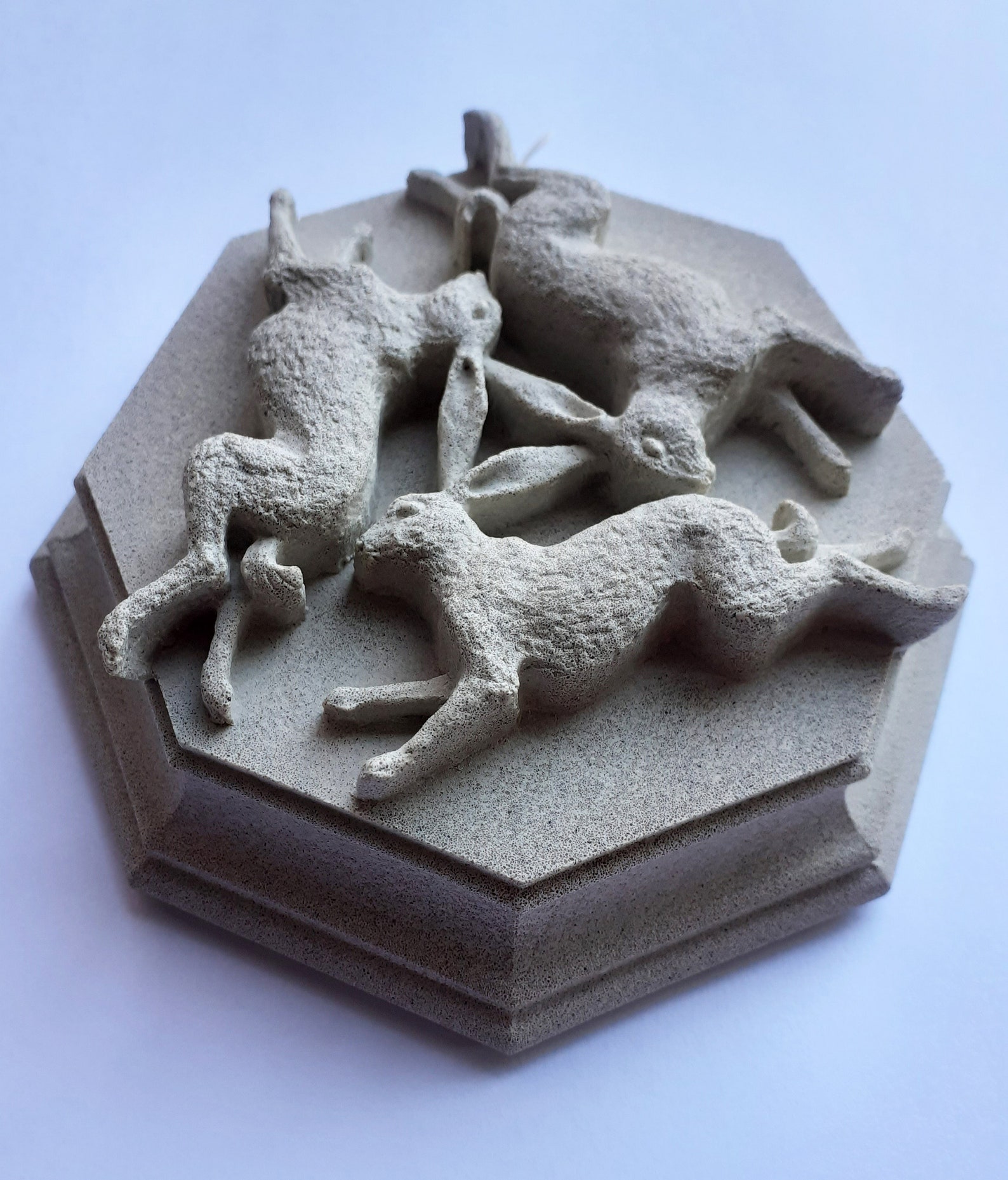 Three Hares Stone Effect Resin Wall Plaque - Etsy UK