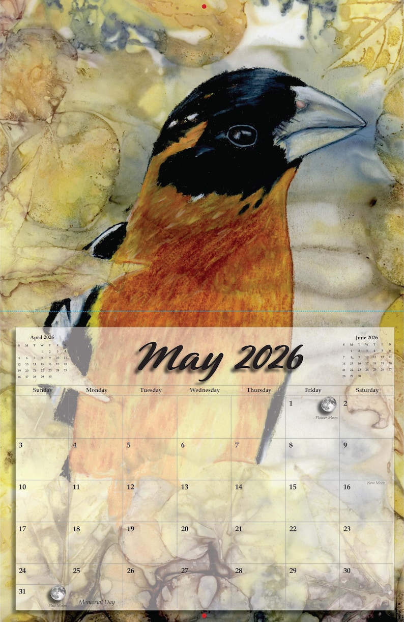 2026 Written Bird Wildlife Art Calendar - Etsy