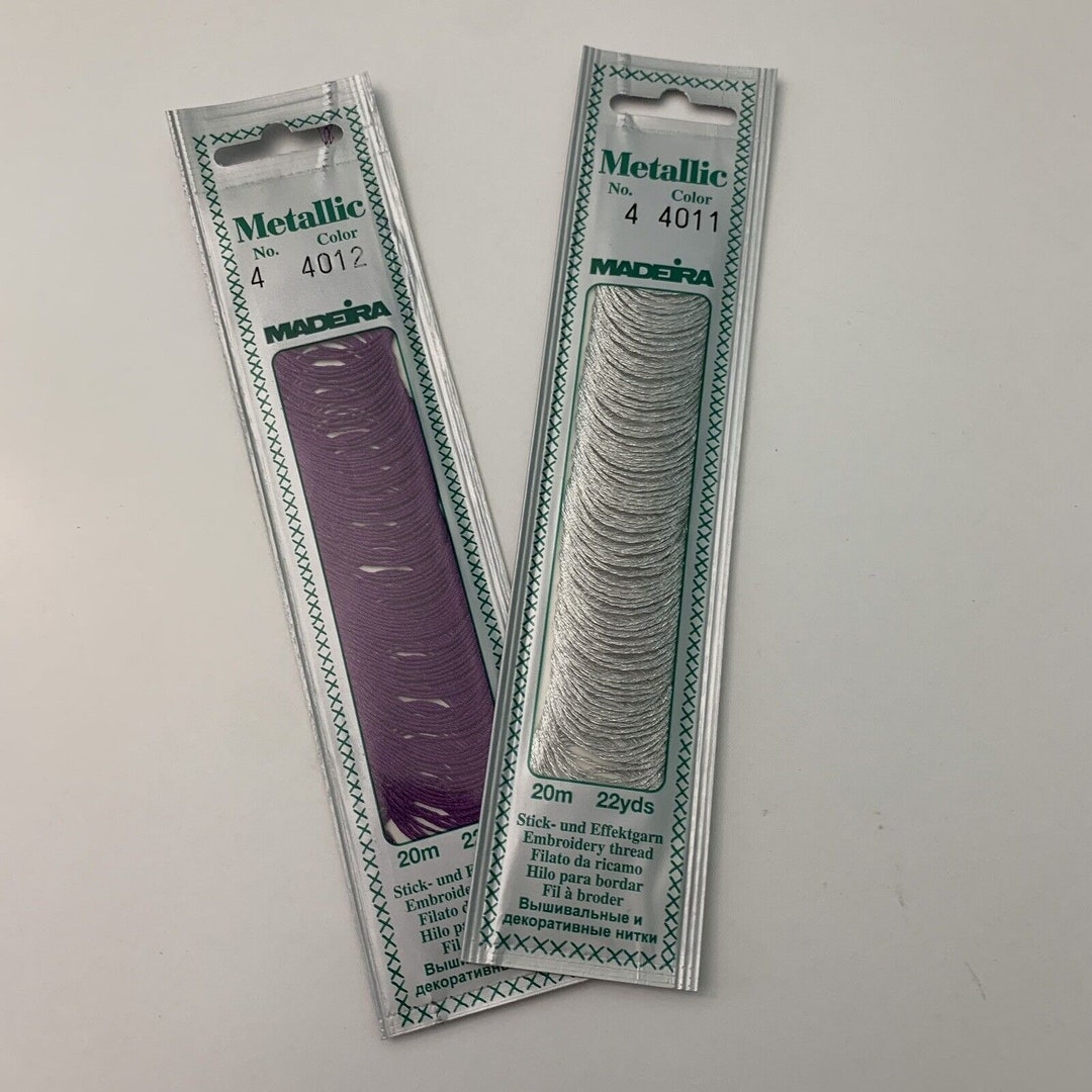 Madeira Metallic Hand Embroidery Thread, Perle No.4 Purple and Silver ...