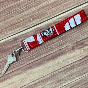 Go Team University of Wisconsin Badgers UW Inspired Key Fob Key Chain ...