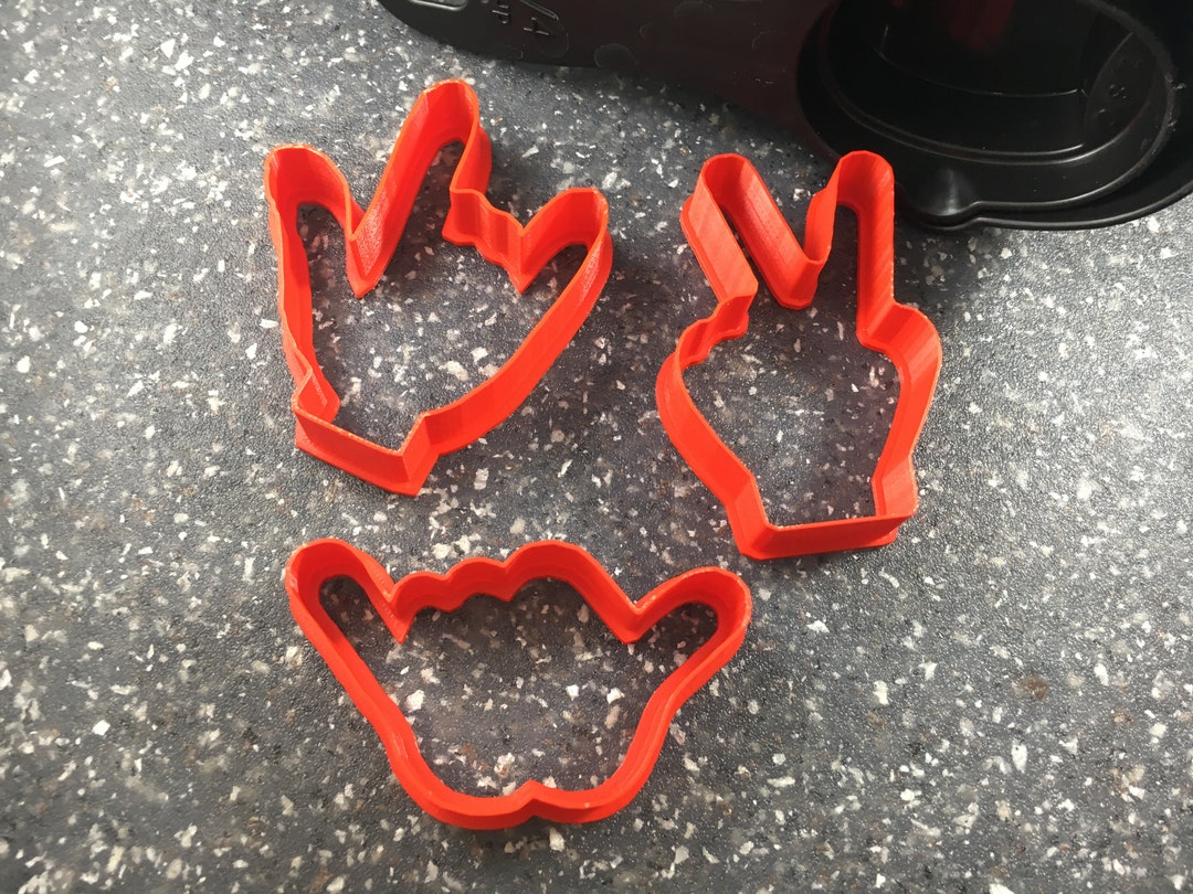 Hand Signs Cookie & Fondant Cutter Set - Creative Gesture Designs for ...