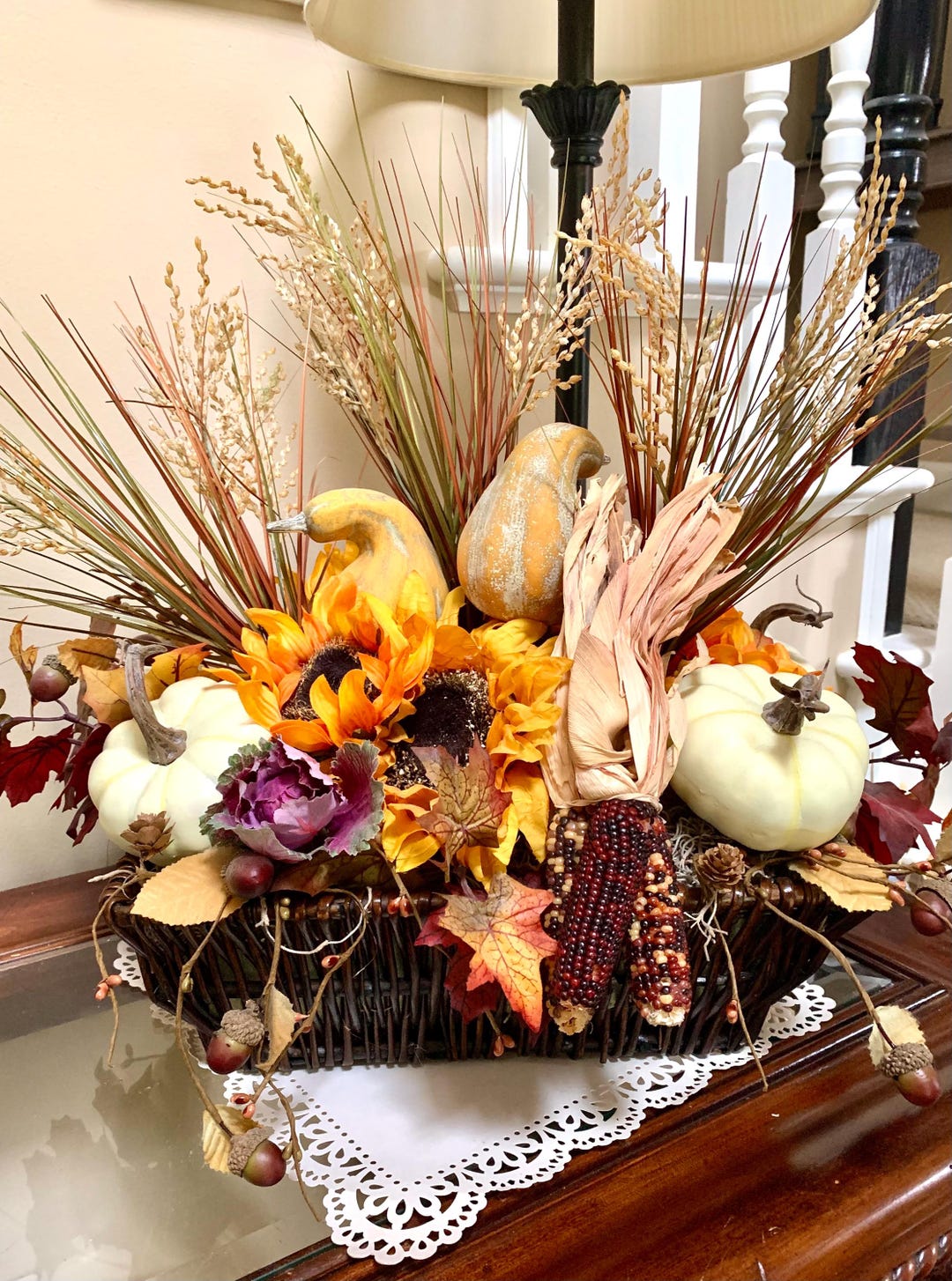 Autumn Arrangement, Foyer Decor, Large Fall Centerpiece, Autumn Decor ...