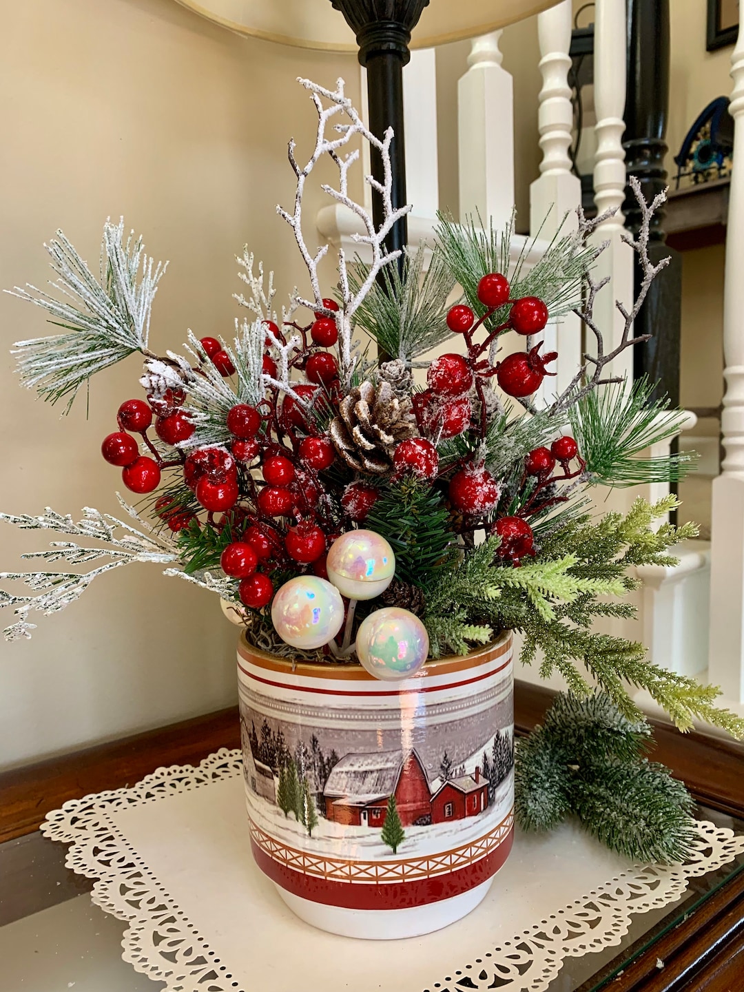 Christmas Farmhouse/red Barn Centerpiece/old Fashion Christmas ...
