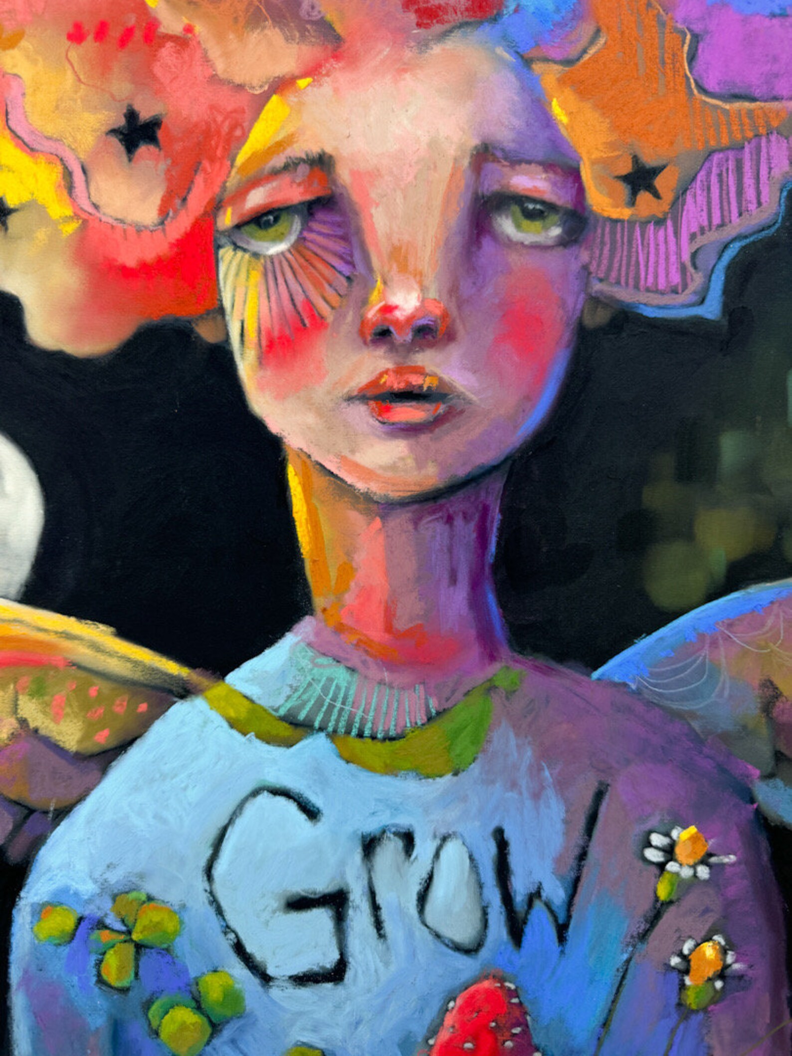 Grow 18x24 Soft Pastel Painting, Whimsical Art, Empowering Wall Decor ...