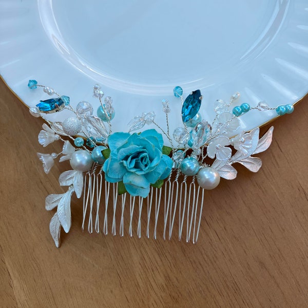 Turquoise Hair Comb - Etsy UK