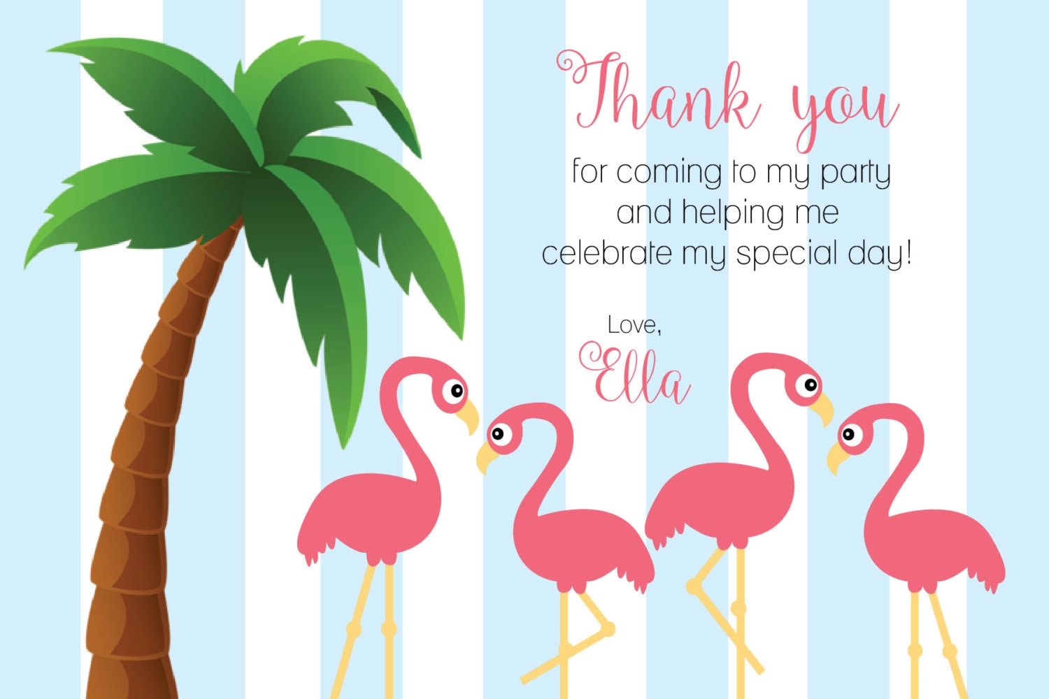 Flamingo Thank You Card - Etsy