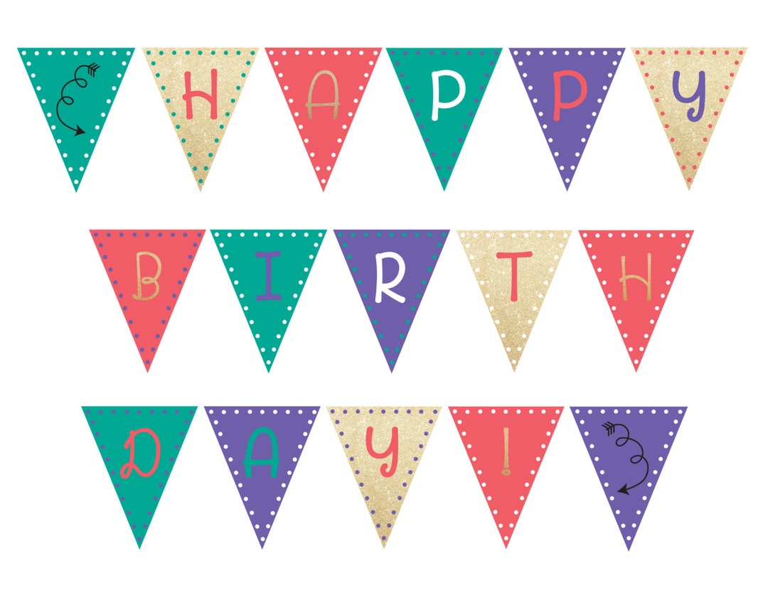 Banner de feliz cumpleaños para imprimir - Etsy México