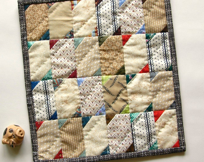 Handquilted Miniature Scrap Quilt - Etsy
