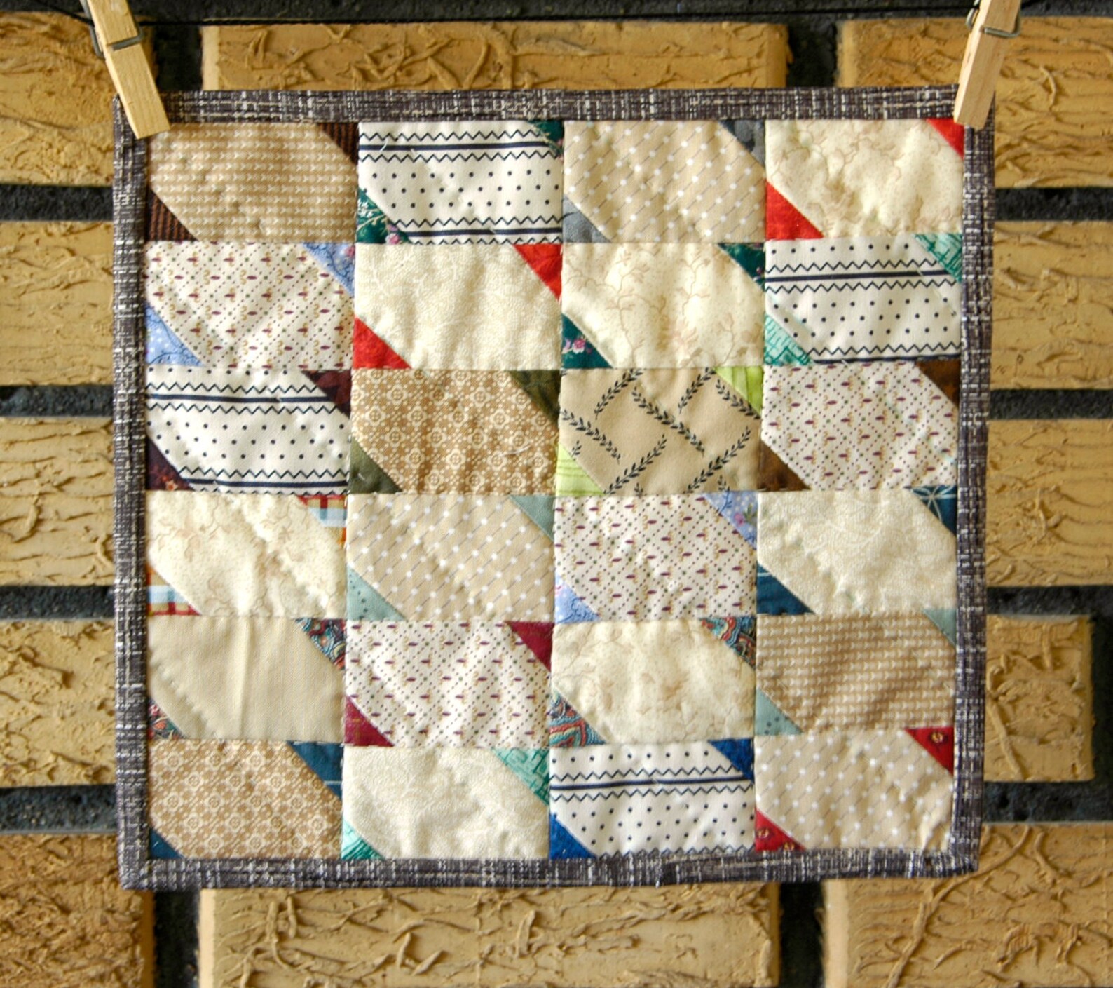 Handquilted Miniature Scrap Quilt - Etsy
