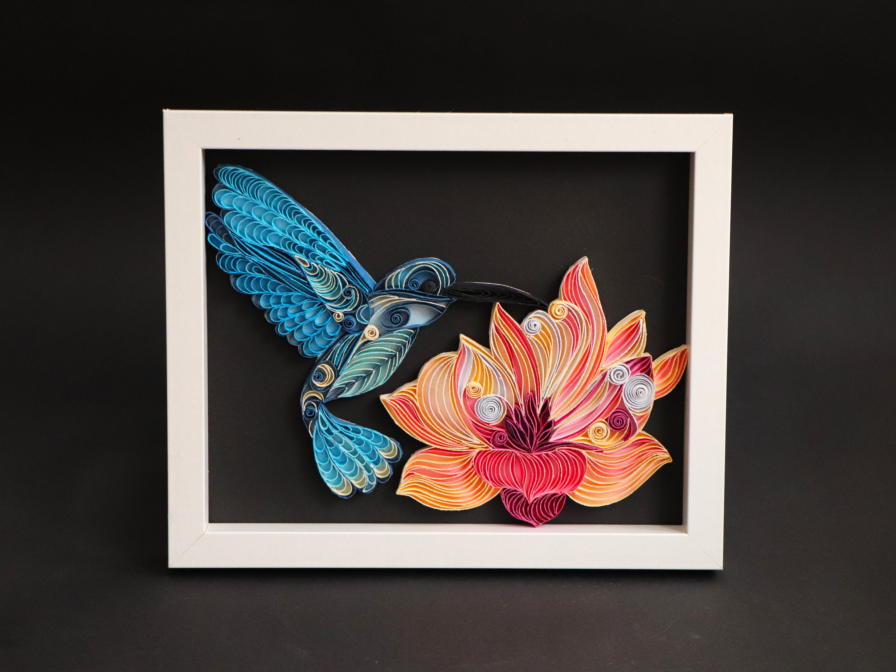 Hummingbirds Magnolia Quilling Template, Download Artwork Pattern for ...