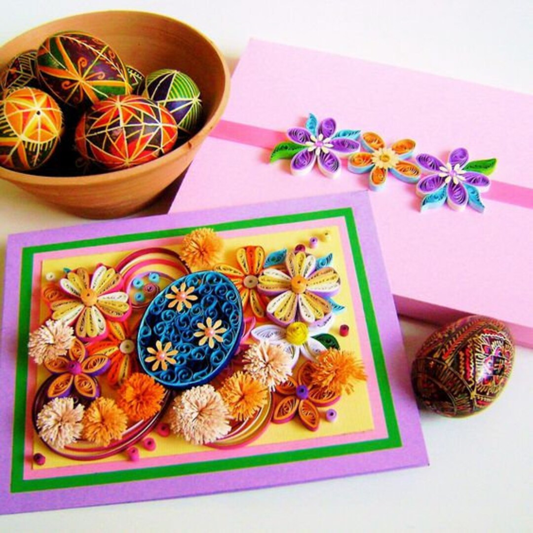 Easter Handmade Quilling Card - Happy Easter Quilled Card - Easter Gift ...