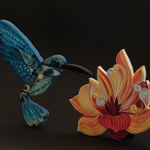 Hummingbirds + Magnolia Quilling Template, Download Artwork Pattern for ...