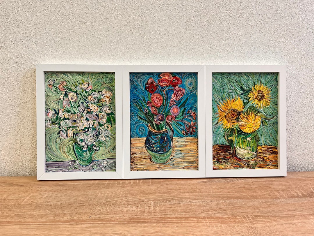 Three Paintings by Vincent Van Gogh Reproductions Art Handmade Paper ...