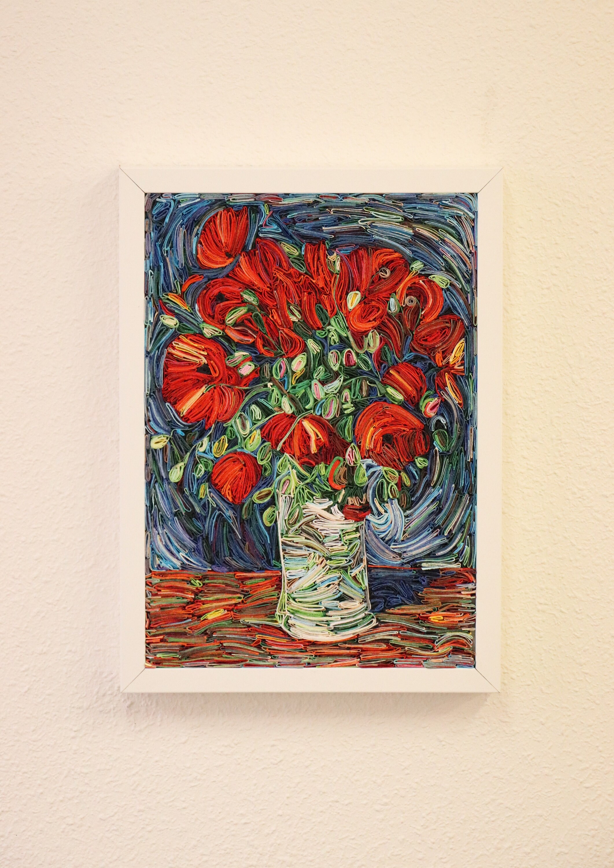 Wall Art Quiilling"vase With Poppies"vincent Van Gogh Reproduction,wall ...