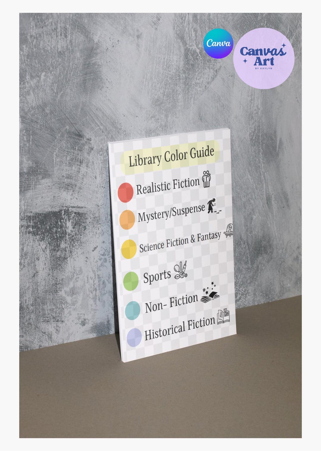 Checkered and Rainbow Library Color Guide for Classroom - Etsy