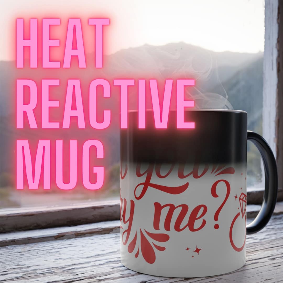 Heat-reactive Color Changing Coffee Mug, Reveals Hidden "will You Marry ...