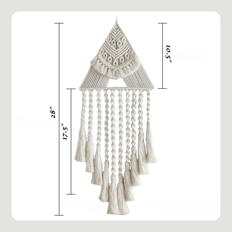 Triangle Macrame Boho Wall Hanging, Boho Wall Art, Handmade Wall Art ...