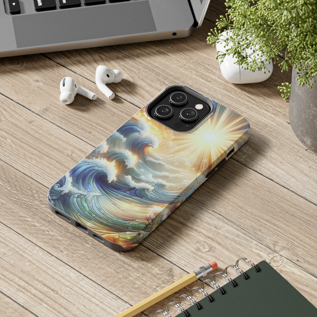 Sun & Ocean Waves Stained Glass Effect iPhone Tough Case - Impact ...