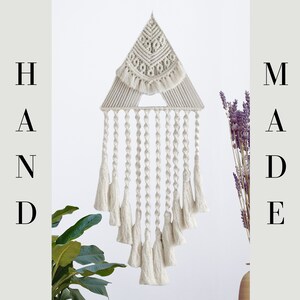 Triangle Macrame Boho Wall Hanging, Boho Wall Art, Handmade Wall Art ...