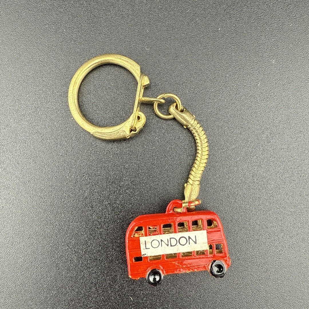 Vintage Miniature "london" Double Bus Keychain Bag Backpack Charm Brass ...