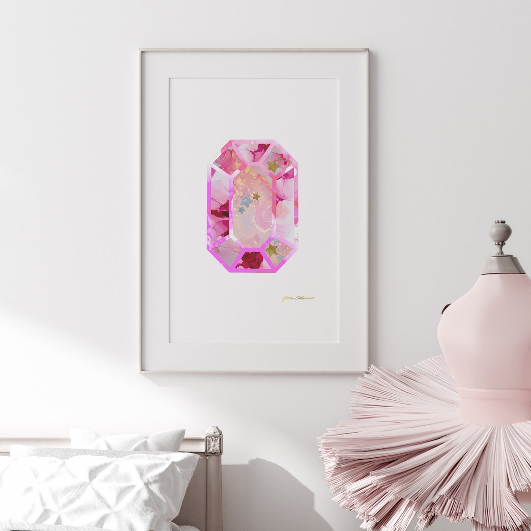 Emerald Printable Art, Crystal Painting, Diamond Poster, Wall Art Print ...